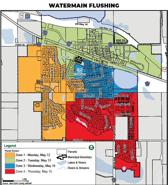 Notice: Routine Watermain Flushing to Begin May 12 – City of Eagle Lake